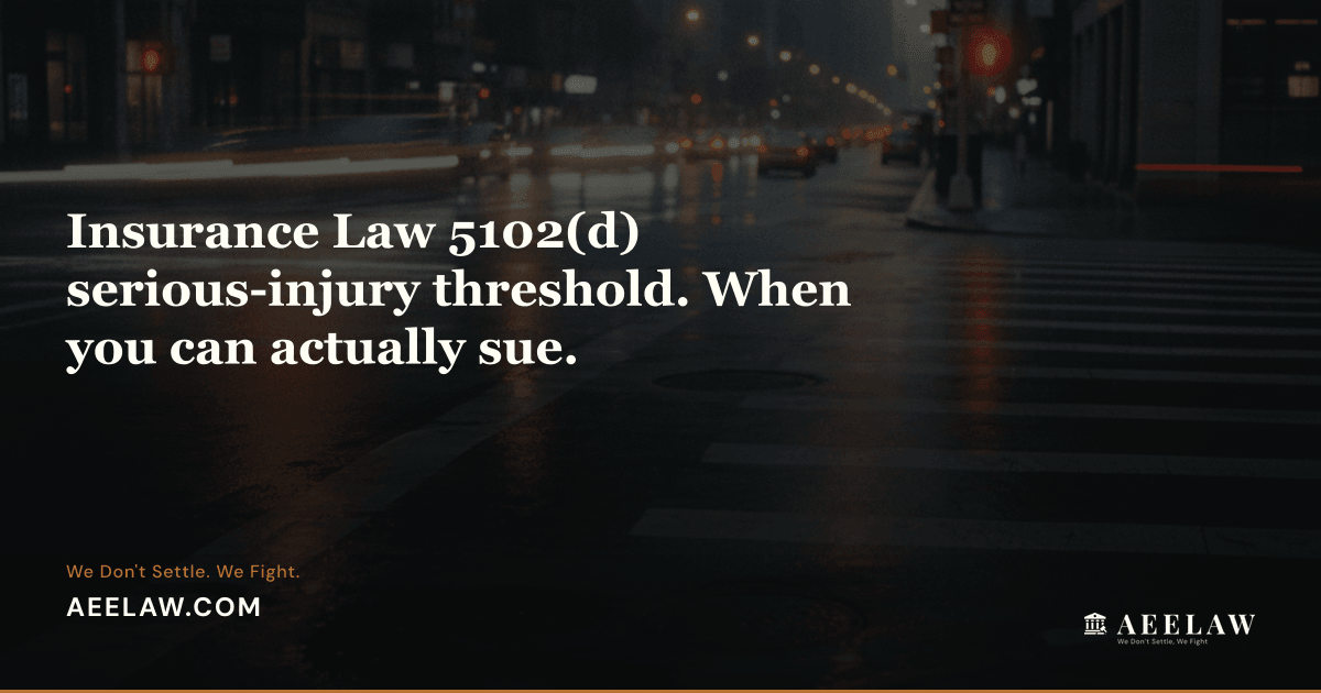 NY No-Fault Insurance: When You Can and Can't Sue | AEE Law